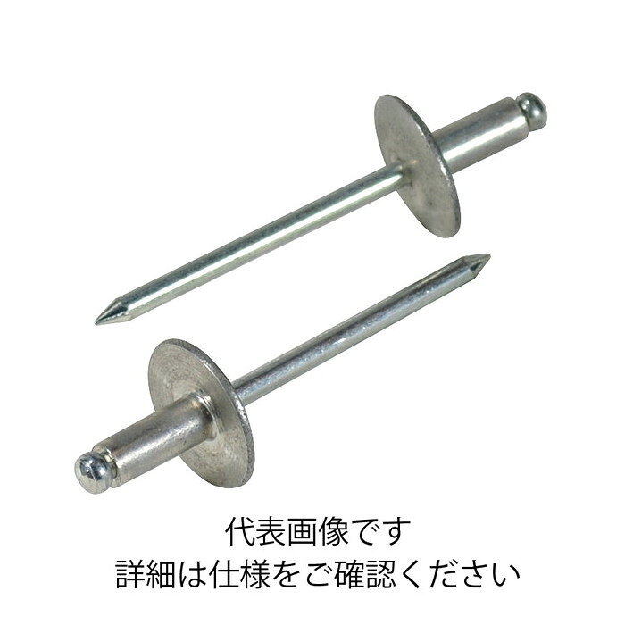 エビ ラージフランジ ブラインドリベット エコBOX 100本入 NSA612LFEB 【　仕様　】 ●リベット形：ラージフランジ●ボディ径(フランジ)：φ4.8mm●ボディ長(フランジ)：24.8mm●リベット径：φ15.9mm●リベット...