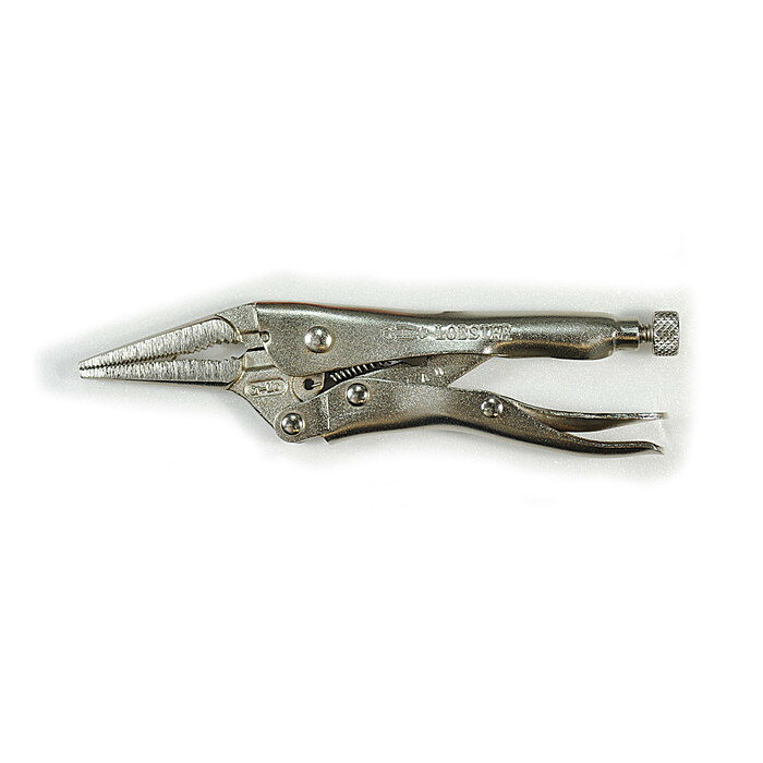 エビ バイスプライヤ ロングノーズ（カッター付） VL150 【　仕様　】 ●全長(mm)：164●口開き(mm)：43●切断可能鉄線径(mm)：φ1.2●質量(g)：180 【　特長　】 ●ロングノーズタイプ(カッター付)●狭い場所のボル...