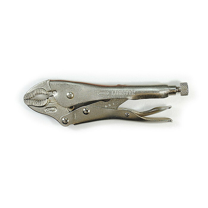 エビ バイスプライヤ カーブ（カッター付） VW175N 【　仕様　】 ●全長(mm)：188●口開き(mm)：40●切断可能鉄線径(mm)：φ1.6●質量(g)：350 【　特長　】 ●カーブタイプ(カッター付)●VMタイプの特長にカッタ...