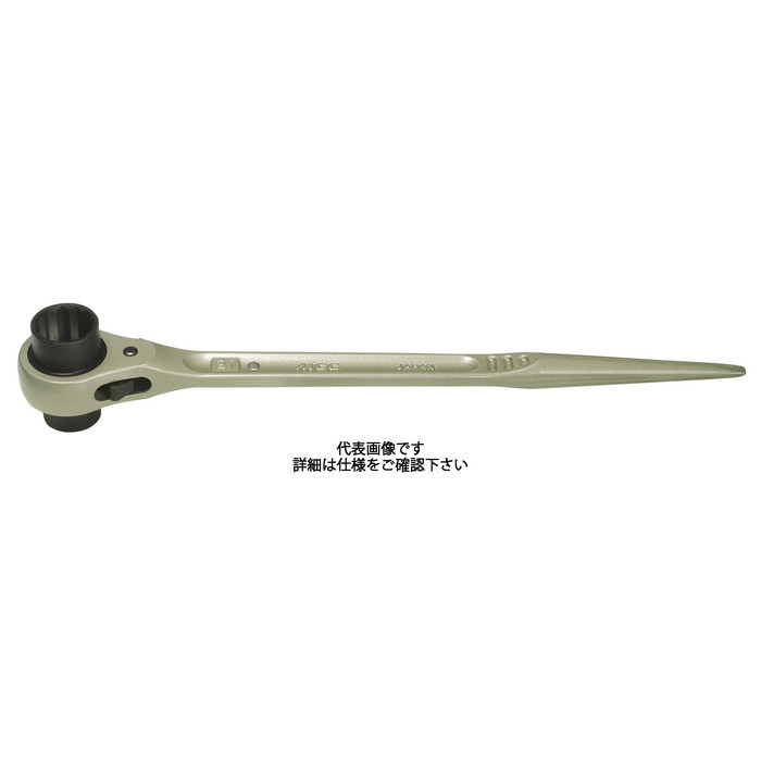 両口ラチェットレンチ 22×27 RW-2227 【　仕様　】 ●呼び：22×27●主要寸法(概寸)L×D×T×T1×T2：355×50×55×17.5×17mm●質量：700g 【　特長　】 ●ネジを締める、緩める、ソケットは安心の一体構...