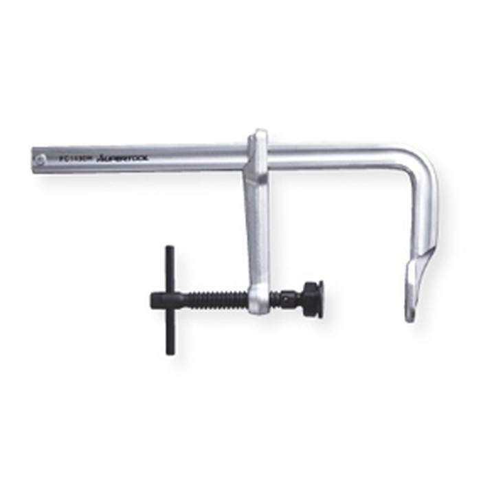 L型クランプ(強力型)ヘビータイプ クランプ範囲300mm FC1430H 【　特長　】●レール上を締め付け本体がスライドしますので、スピーディーな締め付けが可能なバーハンドル付タイプです●強力型は、ねじ頭部の六角(対辺：17mm)にレンチ...