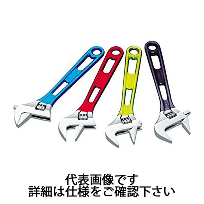 ワイドモンキレンチ(カラーグリップ付) 口開0〜36mm レッド MWM36R 【　特長　】●口開きはワンサイズ上のワイドタイプ●軽量薄型で作業性抜群●軽量タイプでありながら強度はJIS.H級をクリア●カラーグリップ付です●狭い箇所でのナッ...