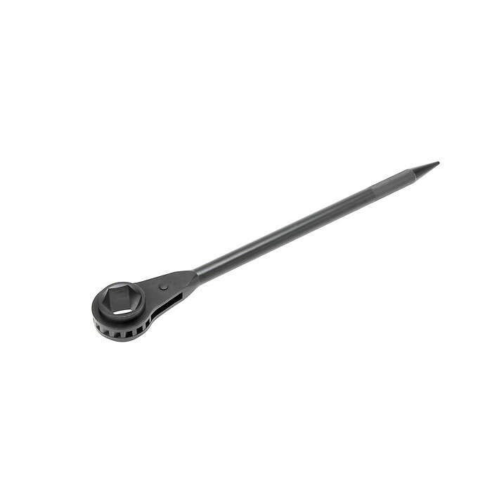 片口ラチェットレンチ(強力型) 対辺70mm RH70T 【　特長　】●正逆は表裏を反転持ち換えて使用●ソケットのギヤピッチが粗く早い締付けが可能●黒色焼付塗装仕上●ソケットは六角タイプ●大サイズラチェットレンチ●パイプハンドルです 【 仕...