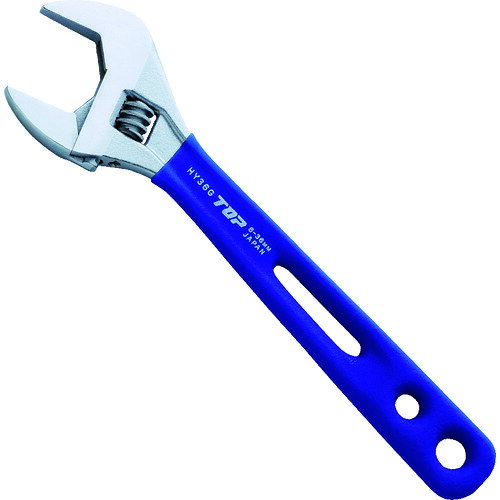 エコワイド(薄型軽量ワイドモンキレンチ) HY-36G 【　特長　】 ■アゴのでっぱり無い20％以上コンパクトなヘッド ■口開きワイド、同サイズでワンクラス以上の使用範囲 ■先端部の厚みは薄く、本体の重量は軽量設計 ■裏表どちらでも同等な締...