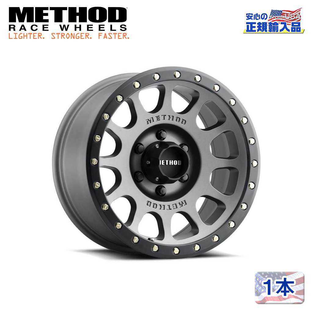 ●商品について●BRAND(読み)Method Race Wheels(メソッドレース)正規代理店商品内容 18インチアルミホイール(1本)適合車種 汎用 適合年式・型式 材質 アルミフィニッシュ チタニウム/マットブラックリップフィニッシ...