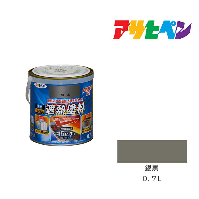 太陽光の赤外線を反射させて温度の上昇を抑える。塗料でエコ・省エネ対策。 赤外線を反射し、屋根の表面温度上昇を抑える！ 2回塗り ツヤあり 水性シリコンアクリルエマルション樹脂塗料 20〜27㎡(タタミ12...