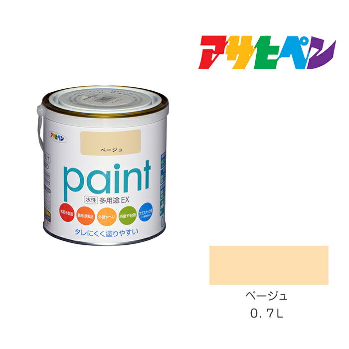 屋内外のいろいろなところに塗れる！ たれにくく塗りやすい 2回塗り 半ツヤ 水性アクリルエマルション樹脂塗料 特長 ●厚塗りしてもタレにくく、ハケさばきの軽い、大変塗りやすい塗料です。 ●サビドメ剤、防カビ剤を配合していますので、サビやカビ...