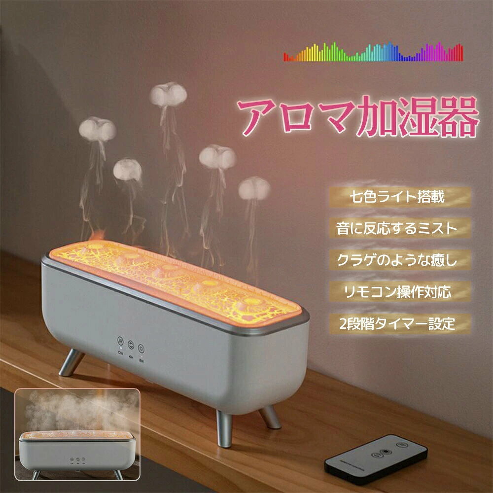 商品詳細仕様■製品サイズ：261×84×119mm■重さ：590g■加湿量：20-60ML/h■タンク容量：300mL■電源：DC24V/650mA■定格消費電力：14W 特徴●動感クラゲデザイン：リアルなクラゲのデザインを採用し、まるで海...
