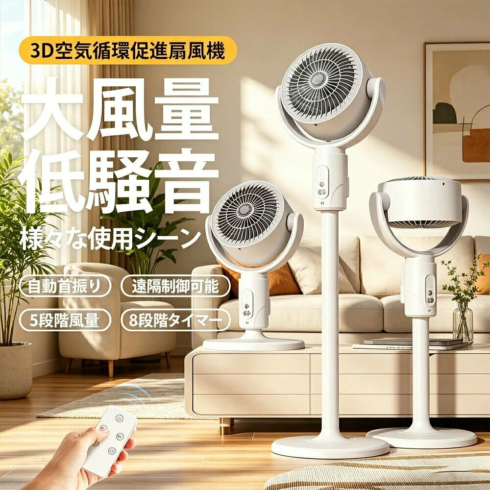 【1年間保証】新生活 ギフト プレゼント 扇風機 リビング扇風機 ファンリビングファン 首振り 静音 リモコン付 タイマー サーキュレーター 送風 静音 省エネ 首ふり仕樣 ■サイズ：約W28×D28×H36/66/96cm■材質：ABS■...