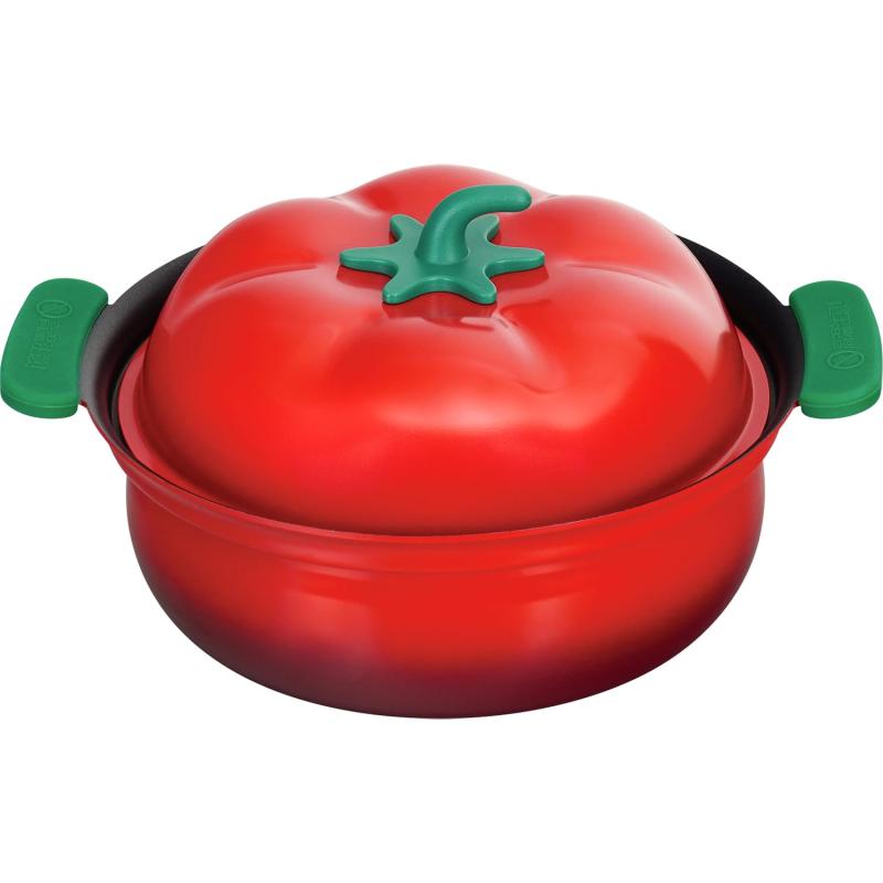 和平フレイズ ミニ卓上鍋 19cm トマト 1～2人用 IH対応 ガス PFOAフリー ふっ素樹脂加工 ベジポ RB-3286本体:アルミニウム合金、内面:ふっ素樹脂加工、外面:焼付け塗装、はり底:ステンレス鋼(クロム16%)、底の厚さ:2...