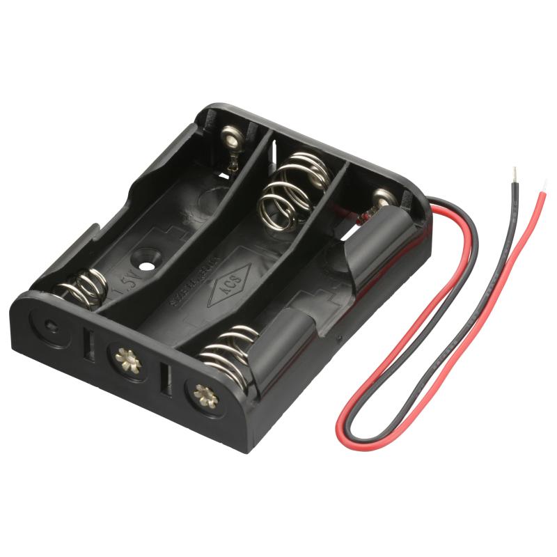 オーム電機 電池ケース 単3×3コ用 リード線付き 電池ボックス 工作用 KIT-UM3X3 06-4943 OHM【 特 長 】　単3乾電池を3個使用します　直列配線になっていますので、電圧は約4.5Vになります理科工作などに使用する乾電...