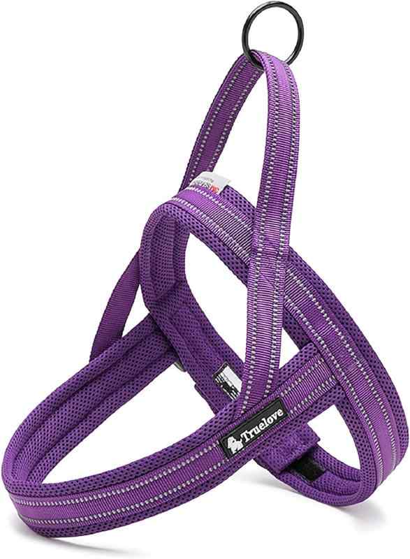 cocomall 喉に優しい犬用ハーネス 犬用胴輪 TRUE LOVE ドッグ ペット用品 お出かけハーネス 3M反射材料 訓練用 ナイロン製 小型犬、中型犬、大型犬に向け 通気性 調節可能 おしゃれ 夏「3S/XXXSサイズ」胴回り：36...