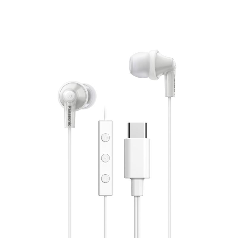 パナソニック カナル型イヤホン 有線 マイク付き Type-C ホワイト RP-HJE150C-W10.7mmの大口径ドライバーユニットによる高音質と耳内に収まる約3g()の軽量コンパクトの両立　コード除くリモート会議/通話に最適なマイクを...