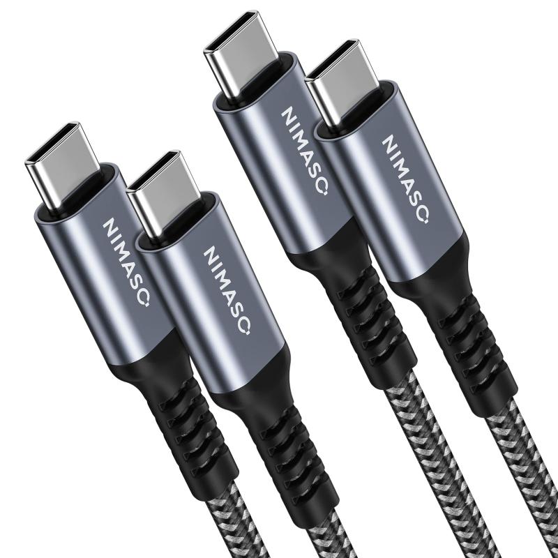 【2m+2m PD対応 60W急速充電】NIMASO USB C/Type C to Type C ケーブル iPhone17、iphone 17Pro、いPhone16/15、google pixel 10,iPad mini7/6 、M...
