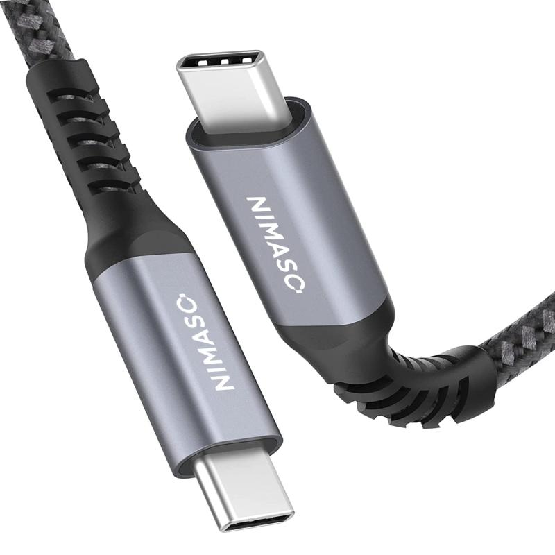 NIMASO USB C Type C to Type C ケーブル (1.0m グレー) PD対応 60W 3A急速充電 高耐久ナイロン編みiPhone16Pro、iPhone16ProMax、iPhone16、iPhone15シリーズ、...