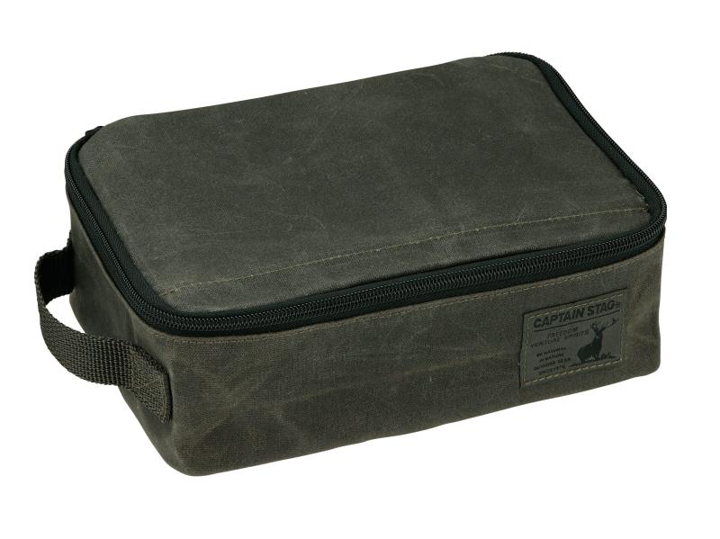 キャプテンスタッグ(CAPTAIN STAG) メスティンケース 角型アルミクッカーケース マルチケース Lサイズ用 収納 飯ごう 綿帆布 オリーブ 【対応品番:UH-4115】 UL-2059使用サイズ:(約)幅220×奥行145×高さ7...