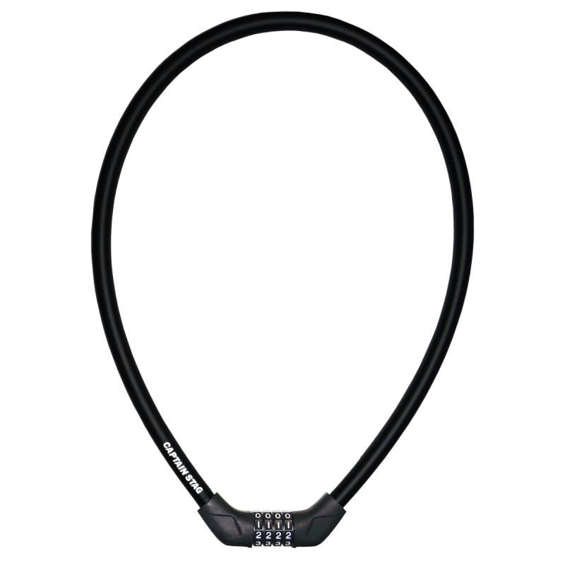 キャプテンスタッグ(CAPTAIN STAG) 自転車 鍵 ロック 太い4ダイヤルワイヤーロック ワイヤー長90cm/φ15mm/周長101cm 可変式ダイヤル ストレート ブラック Y-4296製品サイズ:(約)ワイヤー長/90cm、太さ...