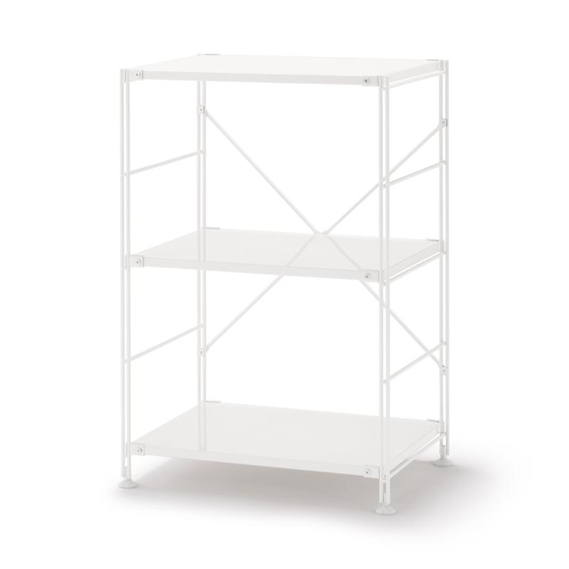 無印良品 スチールユニットシェルフ・スチール棚セット・小・ライトグレー 幅58×奥行41×高さ83cm 02999155 ウォールシェルフ 棚 本棚仕様・混率:スチール・エポキシ粉体塗装外寸:幅58×奥行41×高さ83cm、収納スペースの内...