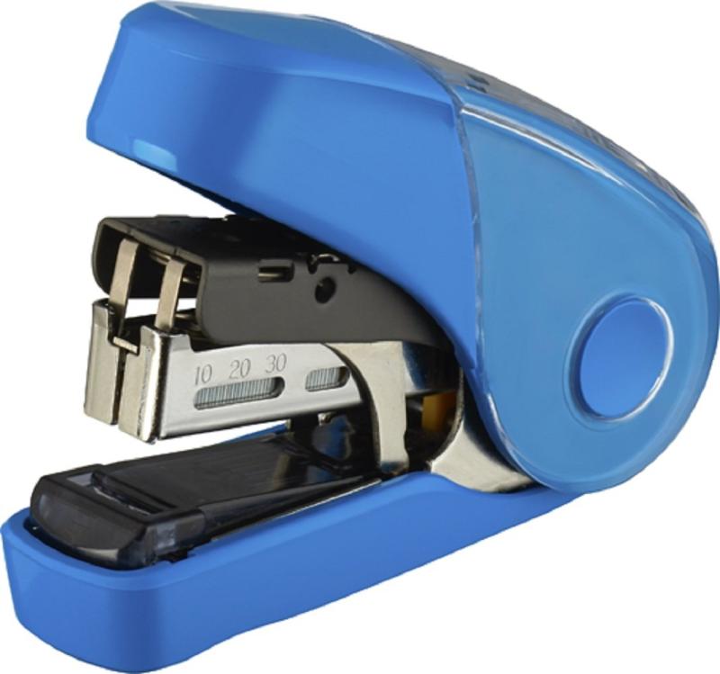 マックス ホッチキス サクリフラット 32枚とじ 予備針100本収納 ブルー HD-10FL3K/B軽く綴じれる 手に馴染む 極めて高い精度だから、とじ損(失敗)を心配する必要のないホチキス本体サイズ:H66×W28×D83mm / 質量:...