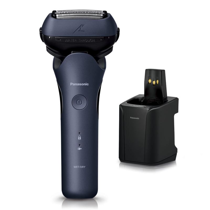 パナソニック メンズシェーバー ラムダッシュ 3枚刃 青 全自動洗浄器付 お風呂剃り可 ES-LT8B-A約13,000ストローク/分の高速リニアモーターで30°鋭角ナノエッジ内刃を駆動しカットチャンスを逃さない。負荷のかかる濃いヒゲお風呂...