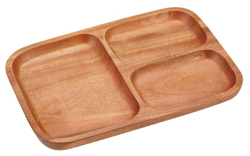キャプテンスタッグ(CAPTAIN STAG) 木製 食器 プレート 角型 仕切りプレート3 ウッドブレス UP-2609製品サイズ:(約)270×185×高さ20mm材質:天然木(ラッカー塗装)原産国:ベトナム