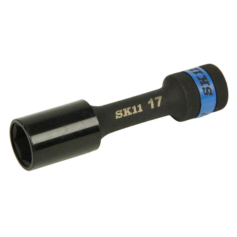 SK11(エスケー11) インパクトレンチ用 ホイールナットソケット 17mm S4WP-17用途:六角ボルト・ナットの締付け、緩め作業特徴:インパクトレンチ用のホイールナット着脱作業に適した仕様・設計差込角:12.7mm(1/2インチ)二...