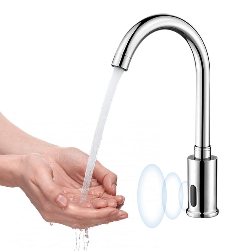 自動水栓 センサー水栓 単水栓 自動蛇口 洗面所 浴室 トイレ 洗面台 事務所 電池式 日本語説明書付き【OX-Sturdy】 (カーブタイプ)クロムメッキ仕様の製品で錆びにくい。自動センサー水栓のため、手で蛇口をひねる必要はございません。...