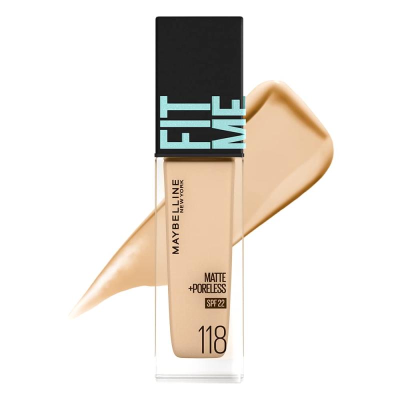 MAYBELLINE(メイベリン) ファンデーション フィットミー リキッド ファンデーションR 118夜まで続く、キレイな素肌感。普通〜脂性肌に。崩れにくいのに軽い付け心地。毛穴・色ムラをナチュラルにカバー。テカらせず皮脂崩れ防止を実現。...