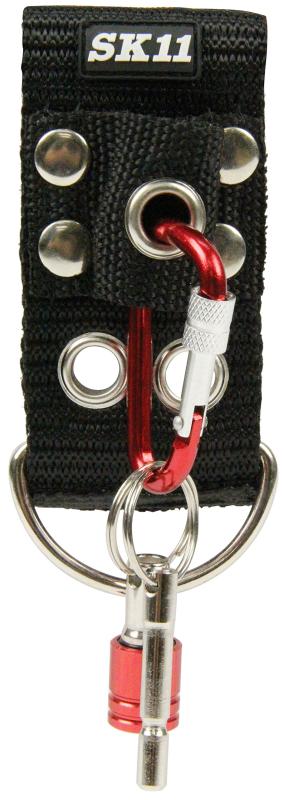 SK11 クイックホルダーセットベルト通し付 SQHBE-SETR [安全帯 落下防止 電気工事 高所での安全作業]規格:ベルト幅55mmまで対応色:レッドキーアダプター・D環材質:スチールベルト通し材質:ナイロン繊維ネジ式ロックカラビナ・...
