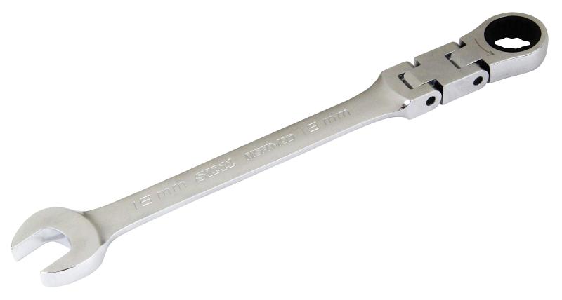 SK11(エスケー11) ダブルジョイントラチェットレンチ(2段階首振り) 19mm MSFR-19D用途:六角ボルト・ナットの締付け、緩め作業商品サイズ:幅34.5×高さ274×奥行12.1mmサイズ:19mmギア数:72山(送り角度5度...