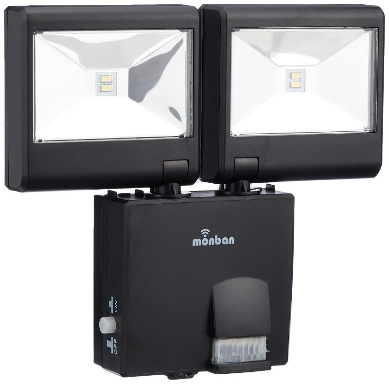 LEDセンサーライト乾電池式 2灯2W検知方式：赤外線受動式使用電源：単3形アルカリ乾電池4本（別売）電池寿命：5ヶ月（1日5回点灯、時間10秒の時） 　 乾電池の性能、使用条件により大幅に変わる場合があります。光源：白色LED2灯（2W）...
