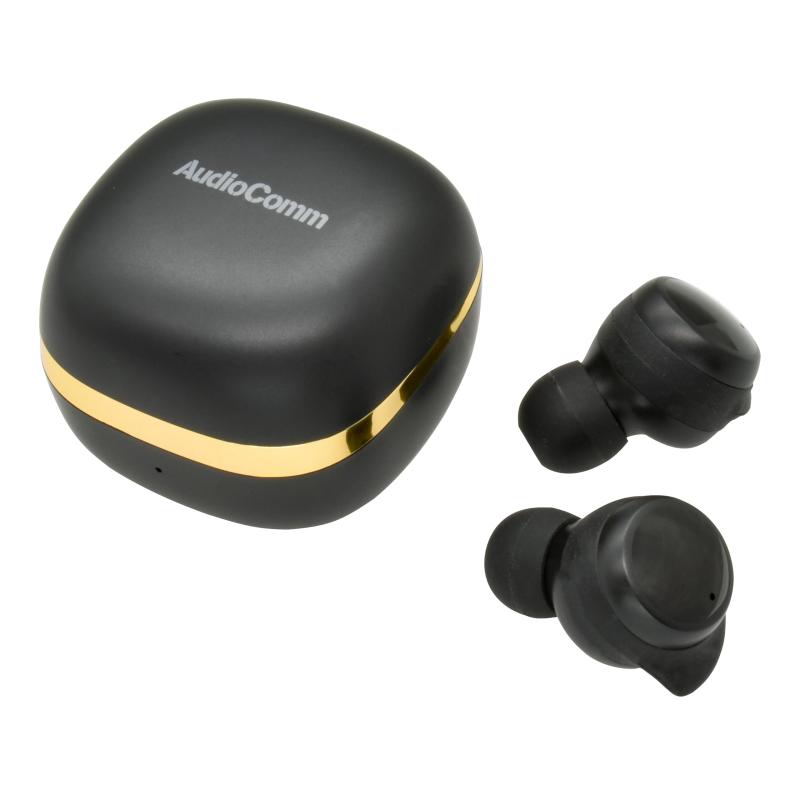 オーム(OHM) ワイヤレスイヤホン Bluetooth 無線 AudioComm 完全ワイヤレスイヤホン 防水 ブラック HP-W430N-K 03-2888 オーム電機【 特 長 】　両耳でも片方だけでも、取り出すだけで自動接続　左右イ...