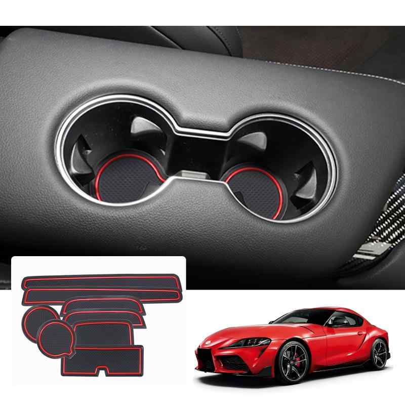 【GAFAT】TOYOTA スープラ トヨタ DB型 5代目 2019+ GR Supra 新型 専用 ドアポケットマット ラバーマット ゴム 防音 ドリンクホルダー ドレスアップ インテリアラバーマット 汚れ防止 右ハンドル専【適用車種】...