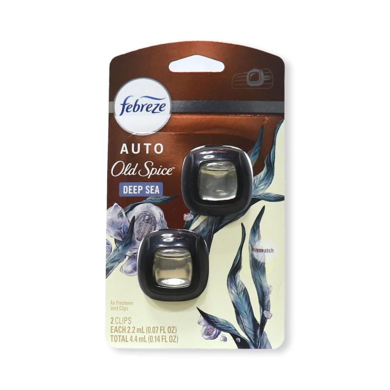 Febreze (ファブリーズ) CAR Old Spice 芳香剤 車 消臭 吹き出し口 クルマ エアコン イージークリップ オールドスパイス エアフレッシュナー DEEP SEA 【OSS】 (日本語表記のラベル付き)ファブリーズとデオ...