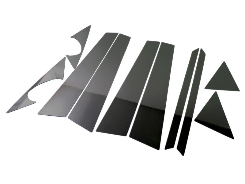 A8 4D 4HC 超鏡面ステンレスブラックメッキピラーパネル バイザー無用 10PC 【 PIL-BLA-003 】 4HCDRF 4HCDRL 4HCEJL 4HCEUF 4HCEUL 4HCGWF 4HCREF 4HCTGF 4HCT...