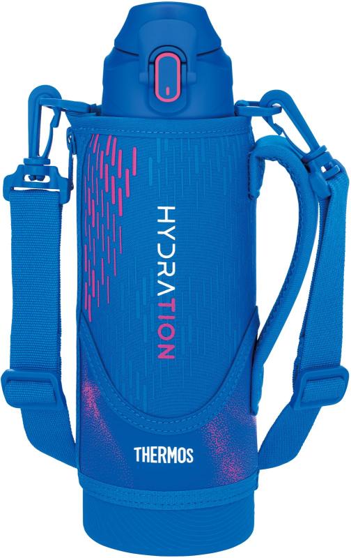 サーモス 水筒 真空断熱スポーツボトル 1L ブルーピンク 保冷専用 子供用 ポーチ付き 肩に優しいストラップ FJS-1000F BLP一気に素早く水分補給 ゴクゴク飲める飲み口採用。ポーチにすべりにくいグリップサポート付き。本体サイズ(...