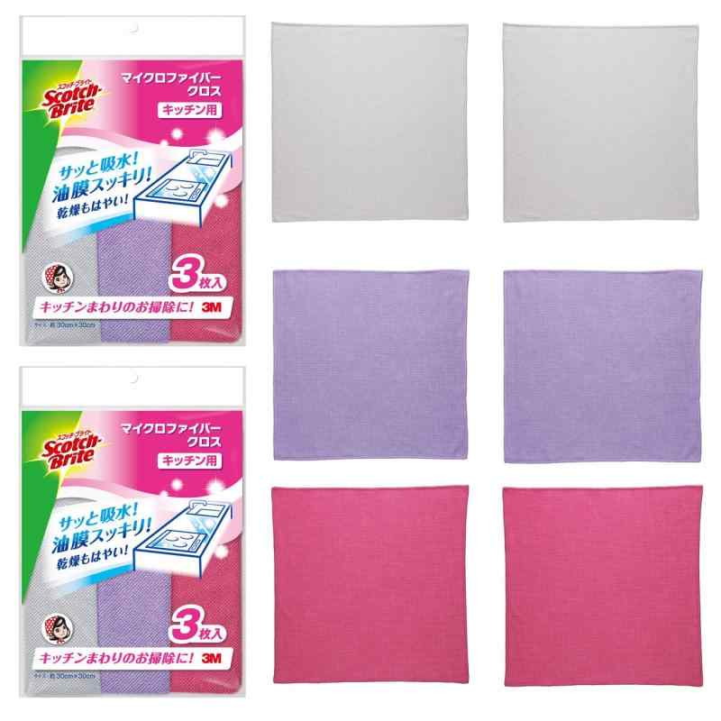 3M ふきん クロス キッチン マイクロファイバー 6枚 スコッチブライト KPF-11 6P材質:ポリエステル/ナイロンキッチン用マイクロファイバーの角が汚れをしっかり拭きとり、水だけでホコリも油もスッキリマイクロファイバーは、超極細で繊...