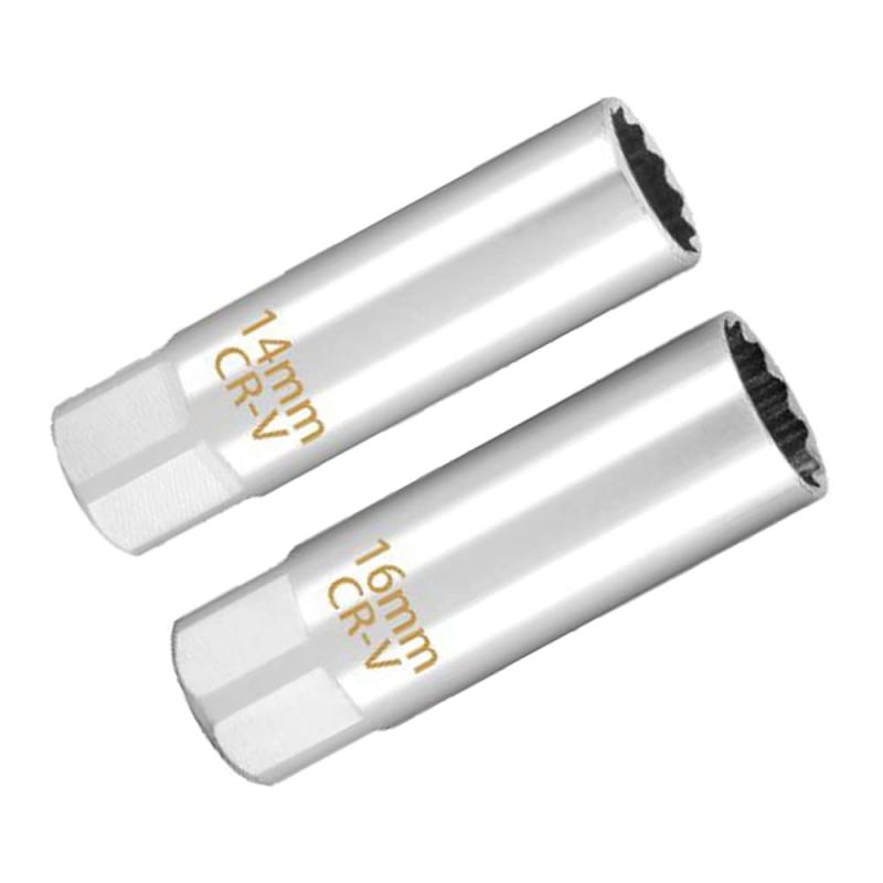 ZKTOOL 14mm &amp; 16mm スパークプラグレンチ スパークプラグソケット 差込角3/8インチ 9.5mm 12コーナー (14mm &amp; 16mm)【機能】14mm &amp; 16mmスパークプラグレンチ、奥深い位...