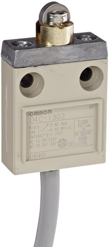 オムロン(Omron) 小形リミットスイッチ D4C-1302標準タイプ ローラプランジャ形 VCTF耐油 5m