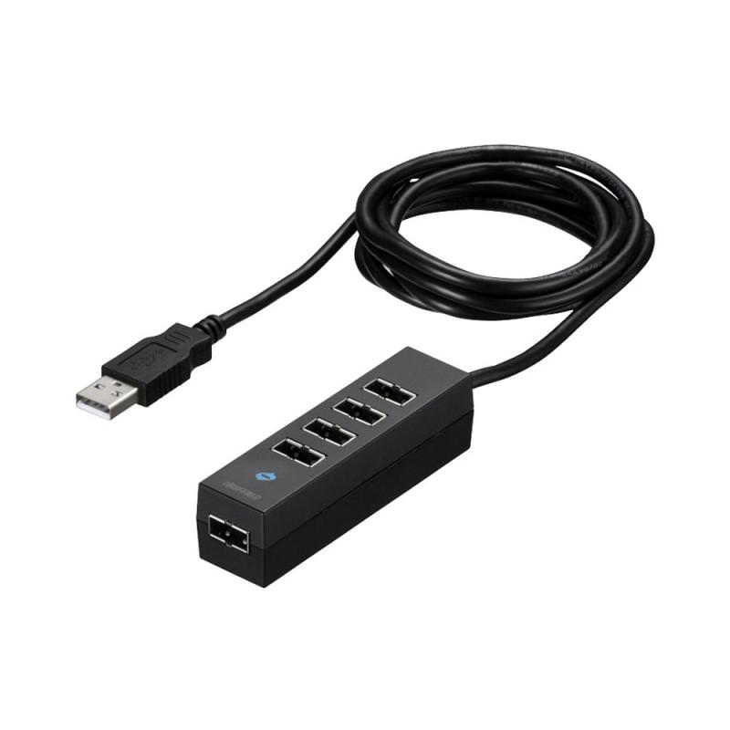 バッファロー BUFFALO どっちもUSBハブ どっちもUSBポート採用USB2.0ハブ 5ポートタイプ ブラック BSH5UD20BK【対応機器】USB 2.0/1.1 Type-A搭載のWindowsパソコン、MacおよびChrome...