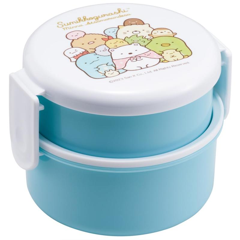 スケーター(Skater) 弁当箱 500ml 2段 丸型 おにぎりケース 抗菌 日本製 すみっコぐらし あつまるんです ONWR1AG-A容量:上段＝230ml 下段＝270ml/サイズ:幅11.7×奥行10.6×高さ9cm/生産国:日本...