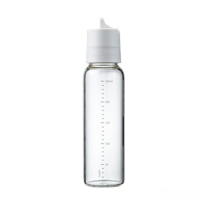 HARIO (ハリオ) ワンタッチドレッシングボトル 250ml ペールグレー ODBN-250-PGR【振って撹拌】密封性が高く、ガラス製なので、振って混ざり具合を確認できます。【ワンタッチで開閉】片手で楽に開閉ができます。【ぴったり収納...