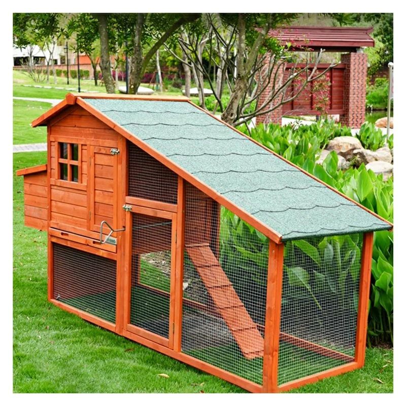 【サイズ】: 鶏小屋の大きさは218x78.5x121cmで、6〜8羽の大きな鶏が自由に動き回れるほど広い内部空間を備えています。鶏小屋の中にはペットが立って遊べるスタンドポールが 2 本あります、卵箱が2つあり、卵の保管や収集に便利で、探...