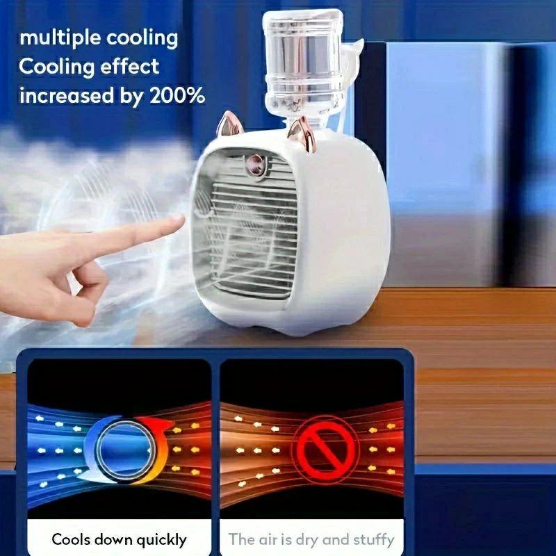 【最新モデル】加湿機能付き卓上扇風機です。扇風機より涼しくクーラーより優しいです。涼しい環境を作り、夏の乾燥と暑さから遠ざけます。商品特徴【羽根なし、安全】安全性が最も高い設計の送風口を採用し、羽根なし扇風機なので、従来の羽根付き扇風機とは...
