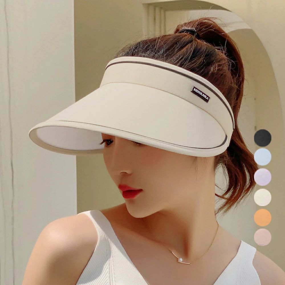 韓国サンバイザー つば広 レディース 夏ゴルフサンバイザー 紫外線対策UV対策 テニスキャップ 黒 折りたたみサンバイザー おしゃれ スポーツ帽子 運動登山日よけ帽子 自転車 飛ばない 日焼け防止帽子 釣り 遮光キャンプ 髪型を崩さず着用で...