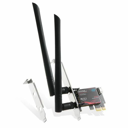 【WiFi63000Mbps】このWiFi6カードAX3000はIntelAX200チップセットを搭載し、WiFi6802.11ax規格をサポートし、WiFi5/WiFi4と互換性があります。最大3000Mbps(574Mbps@2.4GH...