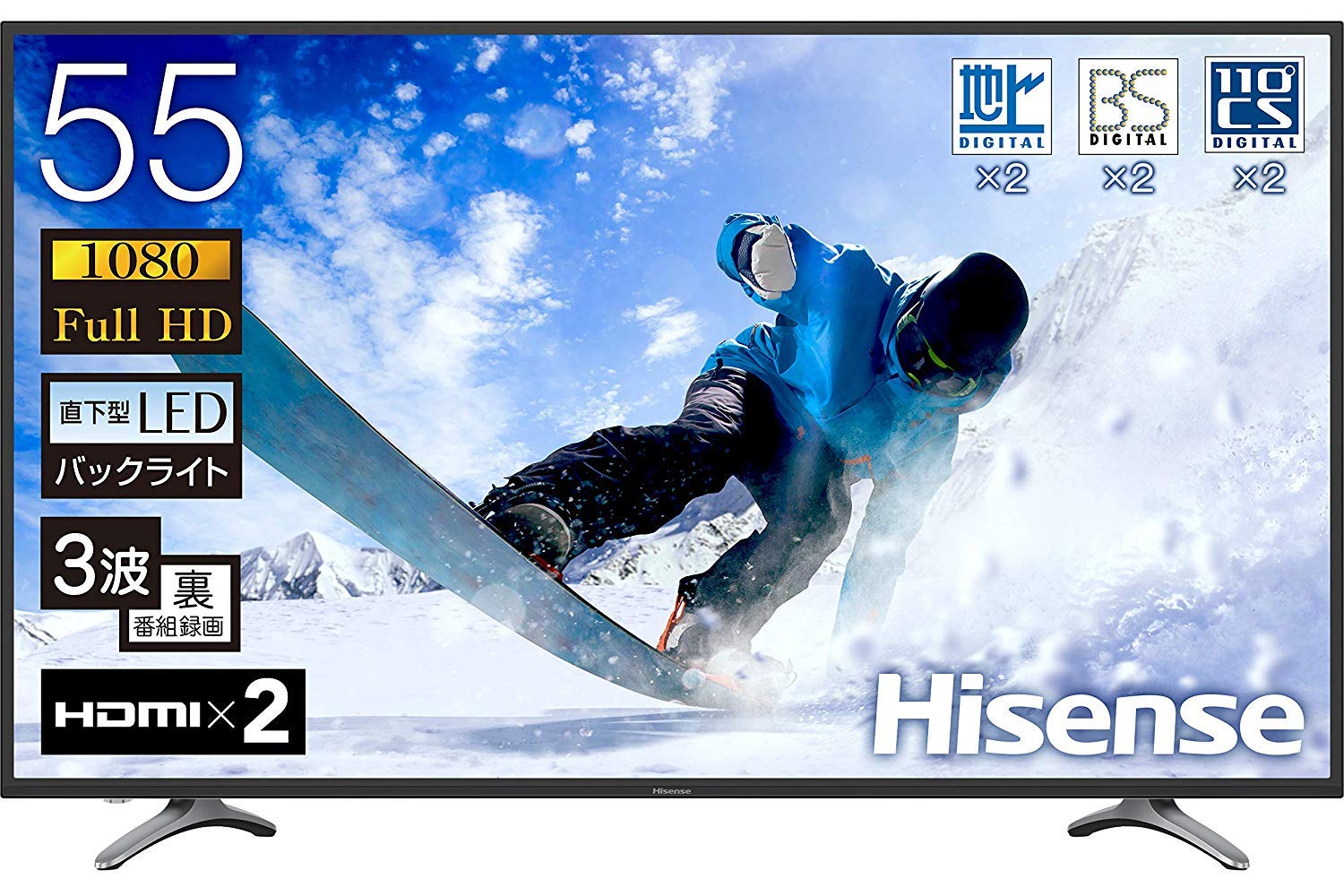 【メーカー名】Hisense(ハイセンス)【メーカー型番】【ブランド名】Hisense【商品説明】ハイセンス Hisense 55V型 液晶 テレビ 55K30 フルハイビジョン 外付けHDD裏番組録画対応 メーカー3年保証 2018年モデ...