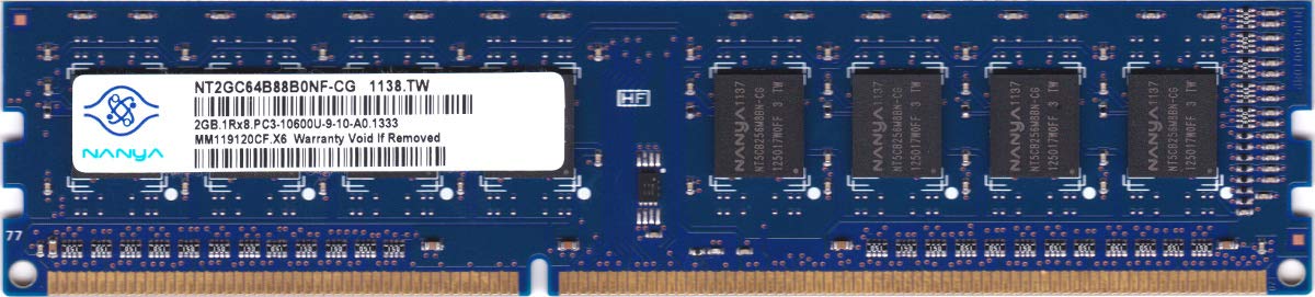 【メーカー名】NANYA【メーカー型番】【ブランド名】Nanya【商品説明】NANYA PC3-10600U (DDR3-1333) 2GB 240ピン DIMM デスクトップパソコン用メモリ 型番：NT2GC64B88B0NF-CG 動作...