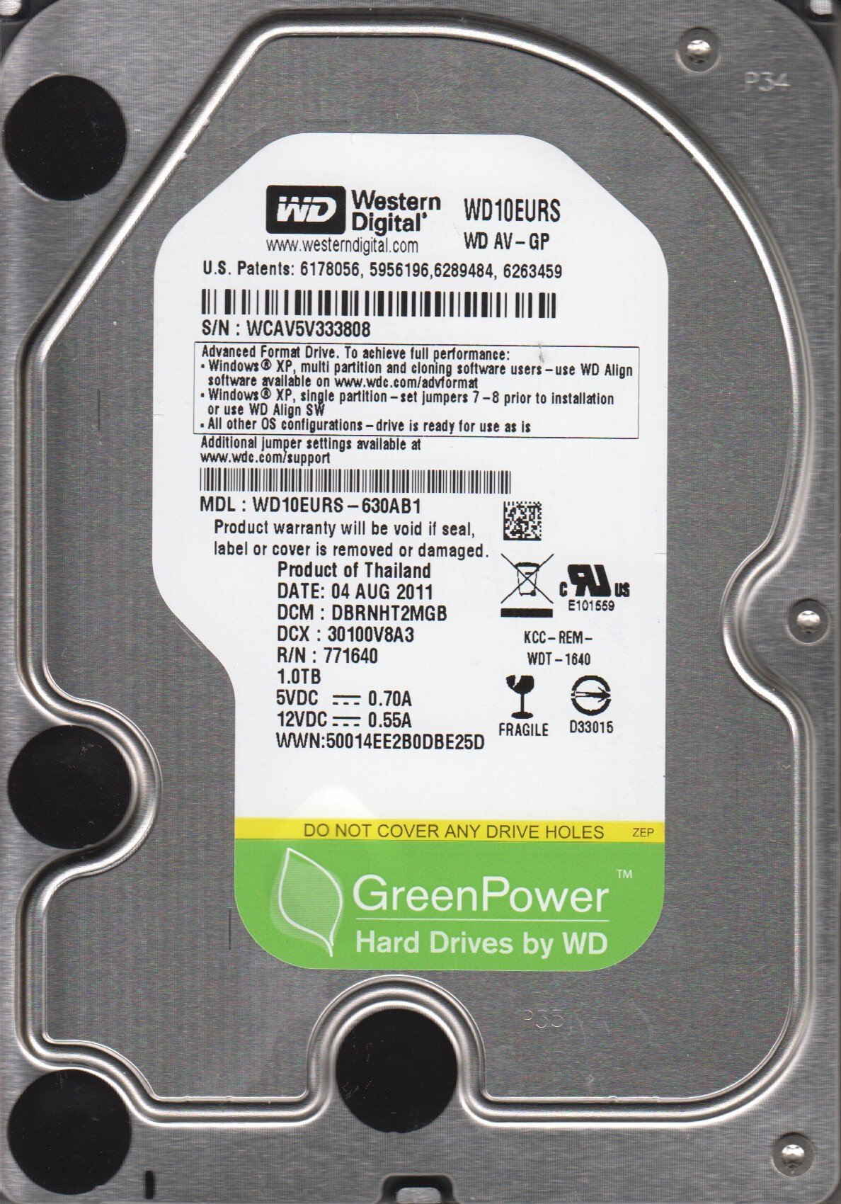 【メーカー名】Western Digital【メーカー型番】【ブランド名】Western Digital【商品説明】WD10EURS-630AB1、DCM DBRNHT2MGB、Western Digital 1TB SATA 3.5ハード...