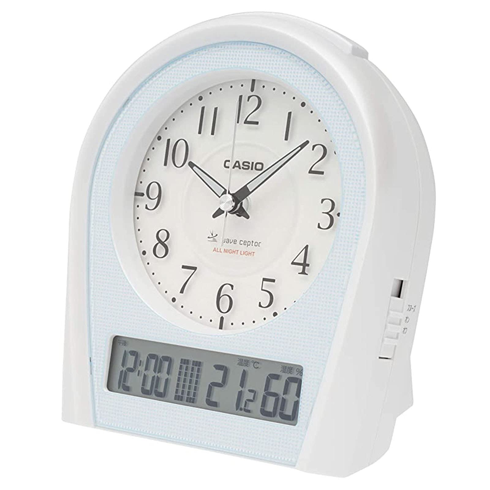 【メーカー名】CASIO(カシオ)【メーカー型番】【ブランド名】CASIO(カシオ)【商品説明】CASIO(カシオ) 目覚まし時計 電波時計 シルバー アナログ 常時点灯 温度 湿度 カレンダー TTM-160NJ-8JF・画像はイメージ写...